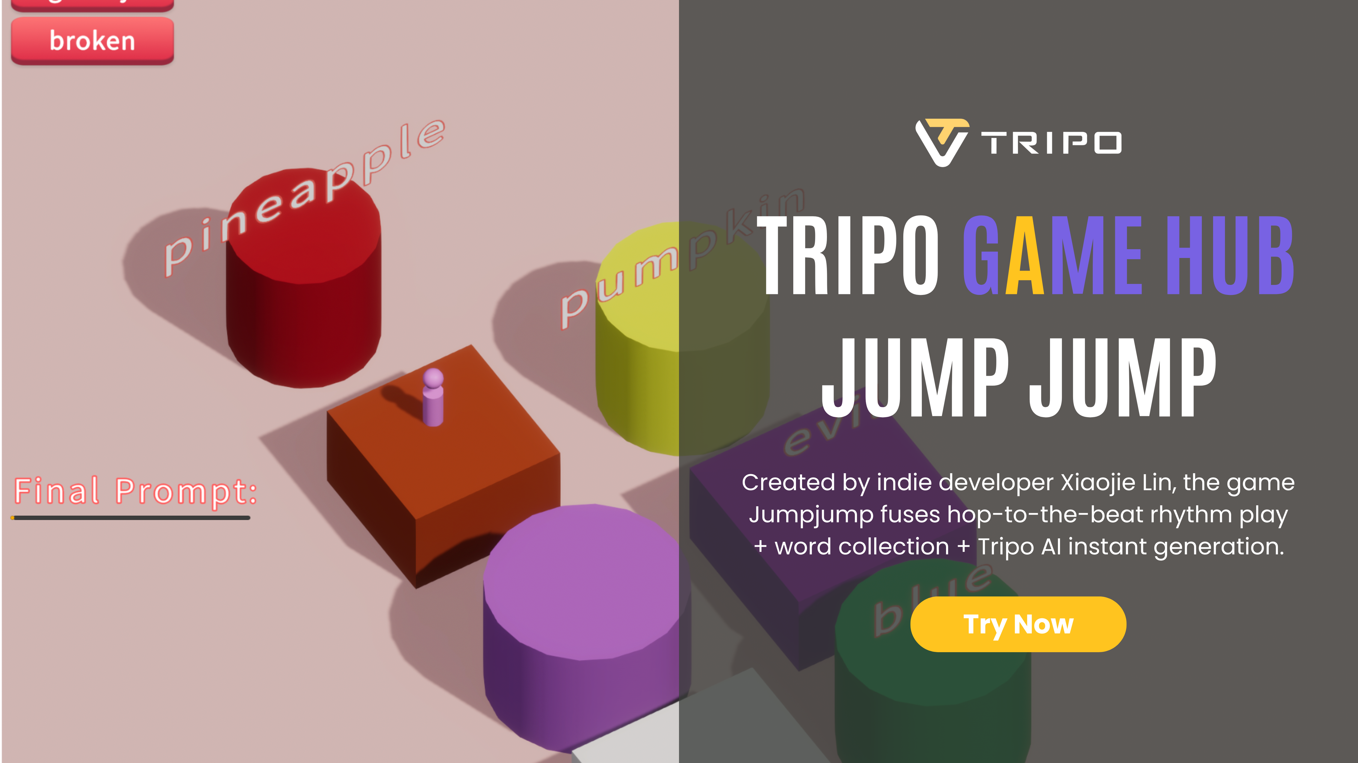 Jump Jump: A Hop-to-the-Beat Challenge Where Words Build Your Avatar